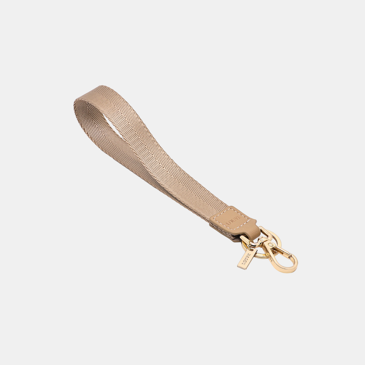 Key Chain | Beige Leather & Nylon – Louve collection